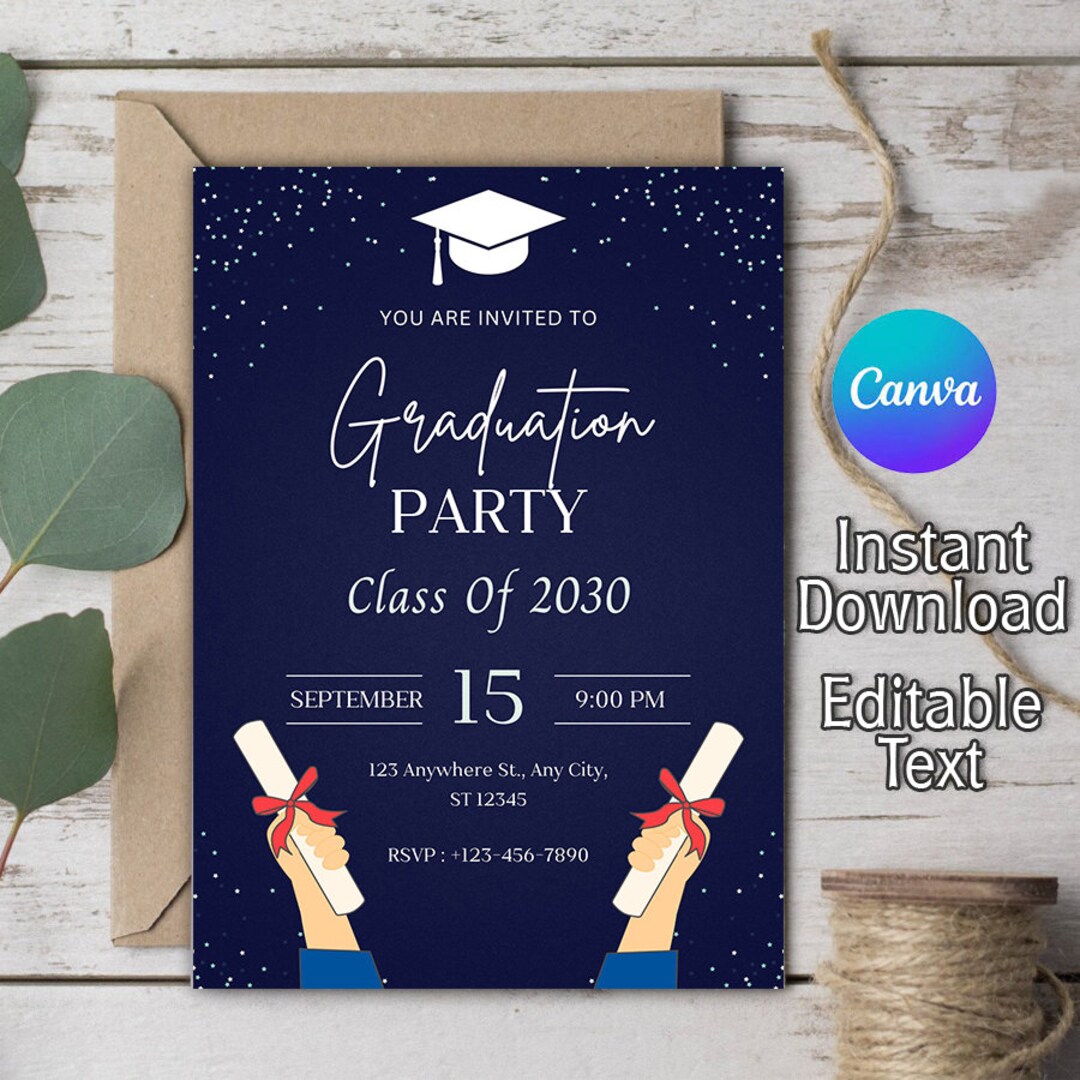 Graduation Party Invitation, Graduation Announcement Invitation ...
