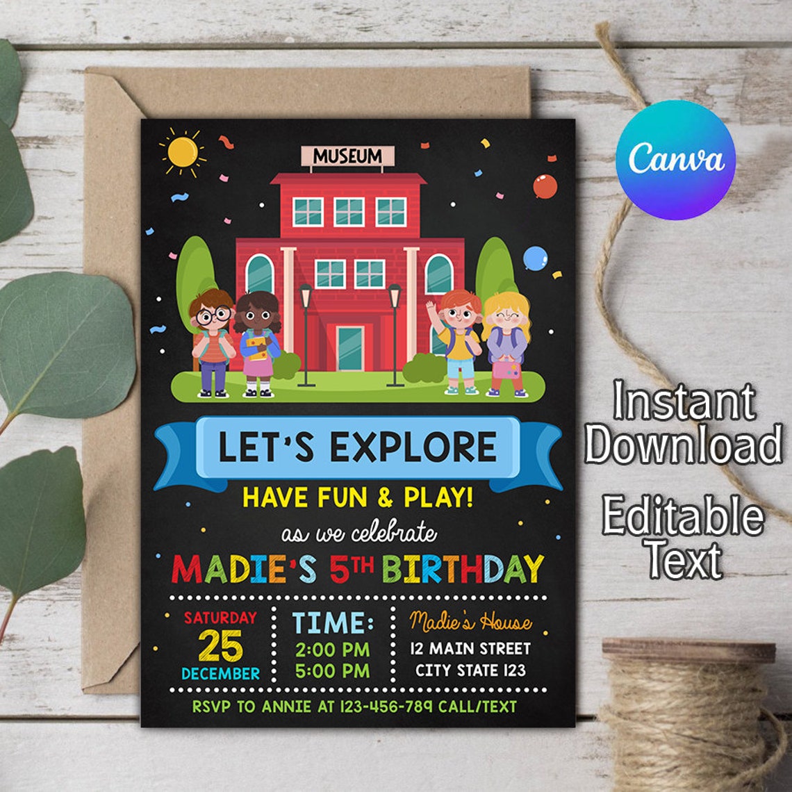 Museum Invitation, Kid Science Invite, Children's Museum Invitation ...