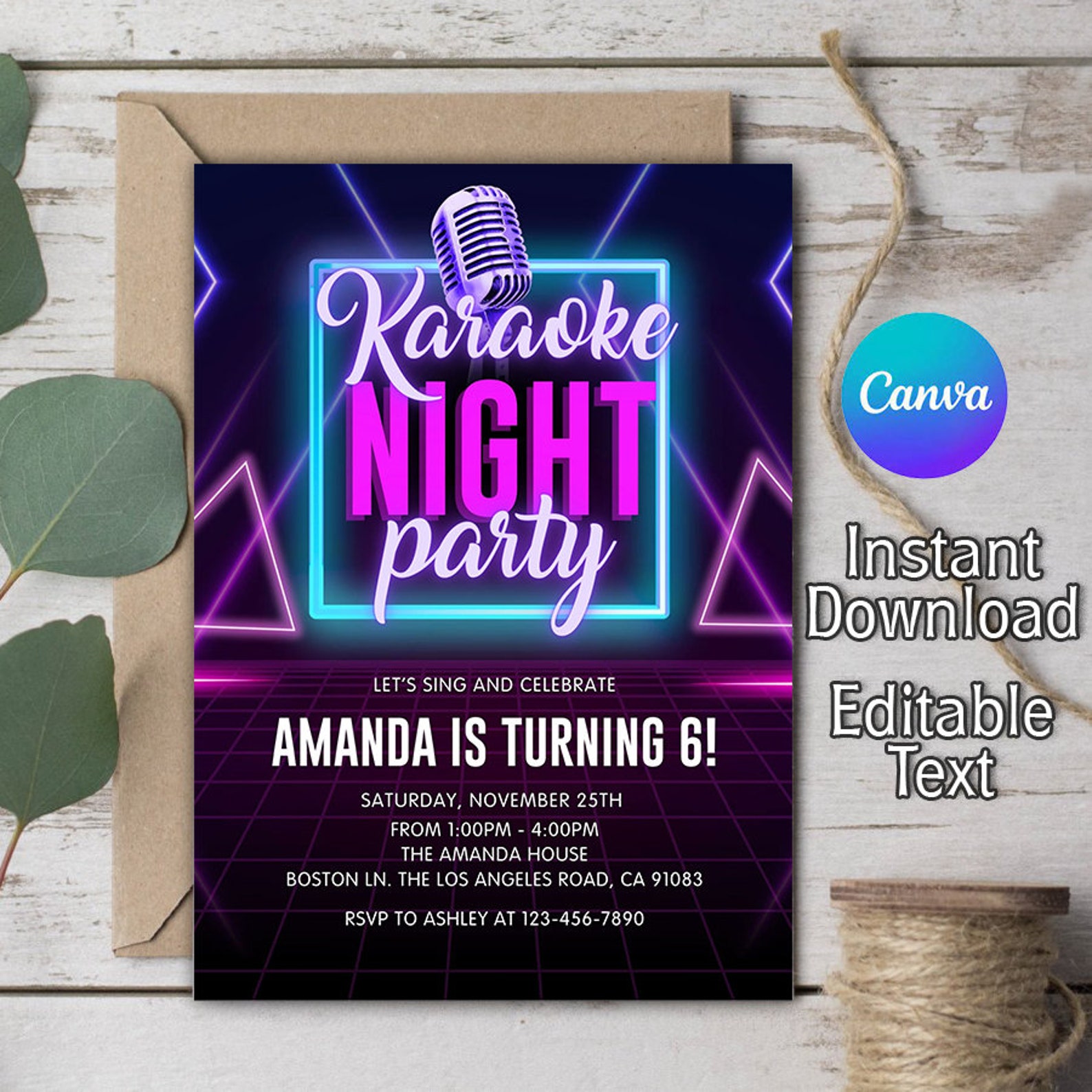 Karaoke Night Invitation, Karaoke Invitation, Karaoke Night Birthday ...