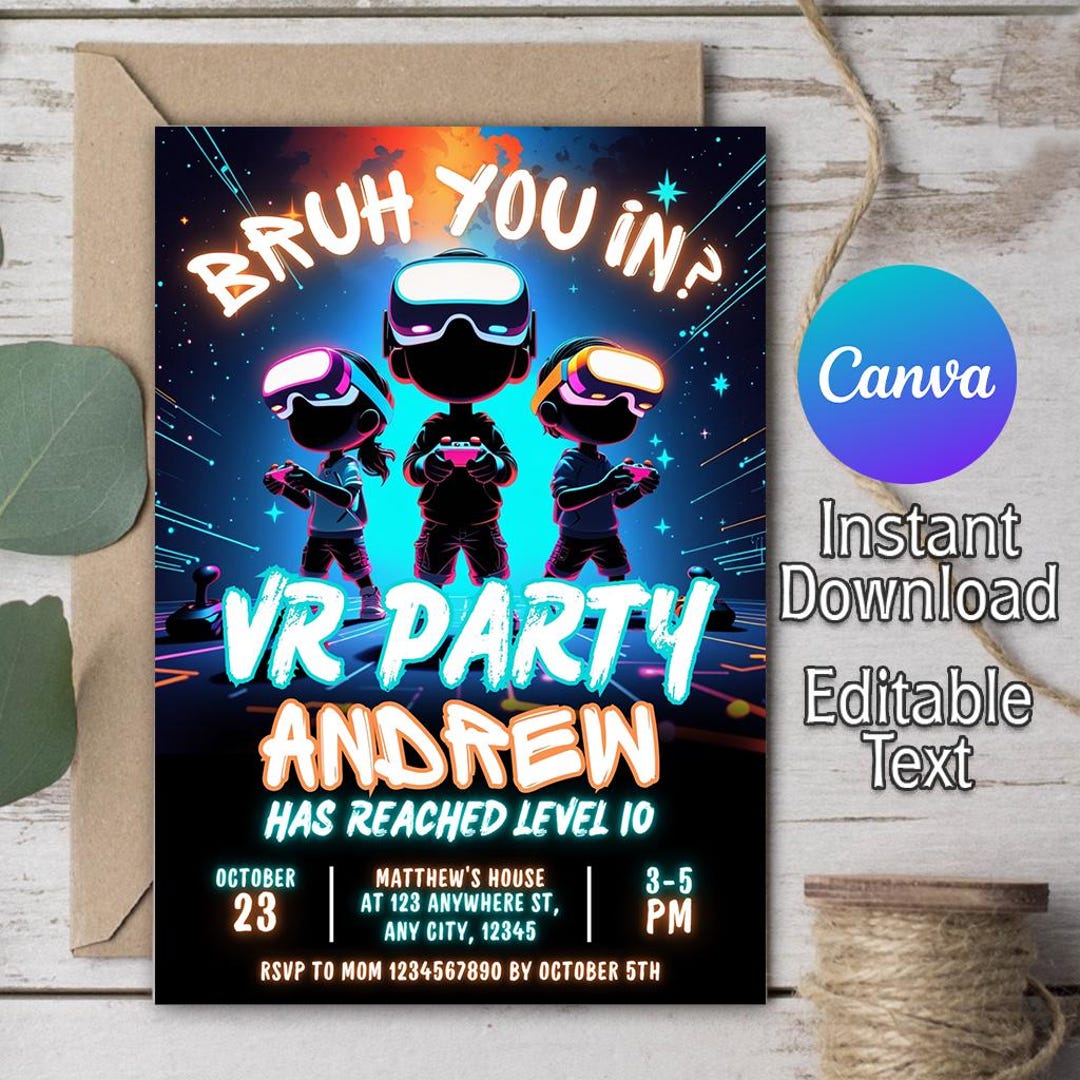 VR Birthday Invitation, BRUH You In? VR Invitation, Virtual Reality ...