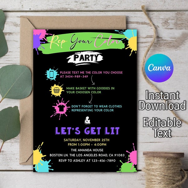 Color Birthday Party - Etsy