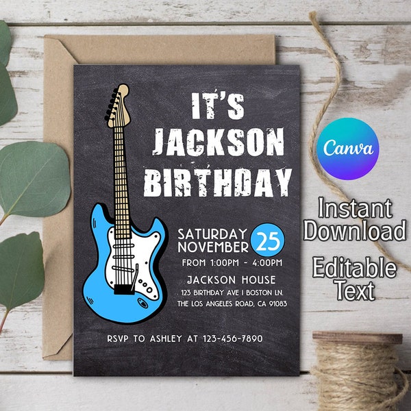 Guitar Invitations - Etsy