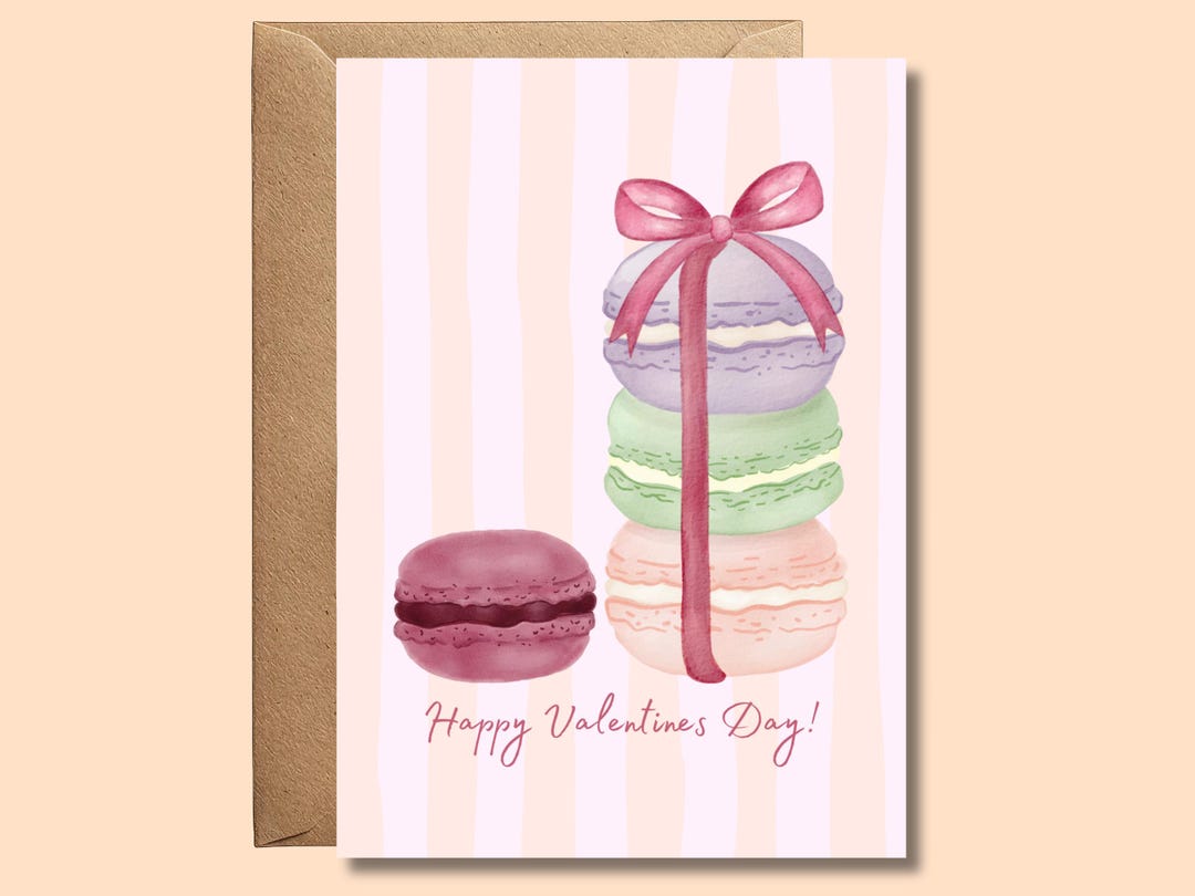 Macaroon Printable Valentine Greeting Card - Etsy