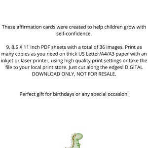 Printable Dino Kids Affirmation Cards - Etsy