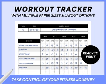 Printable Gym Planner - Etsy