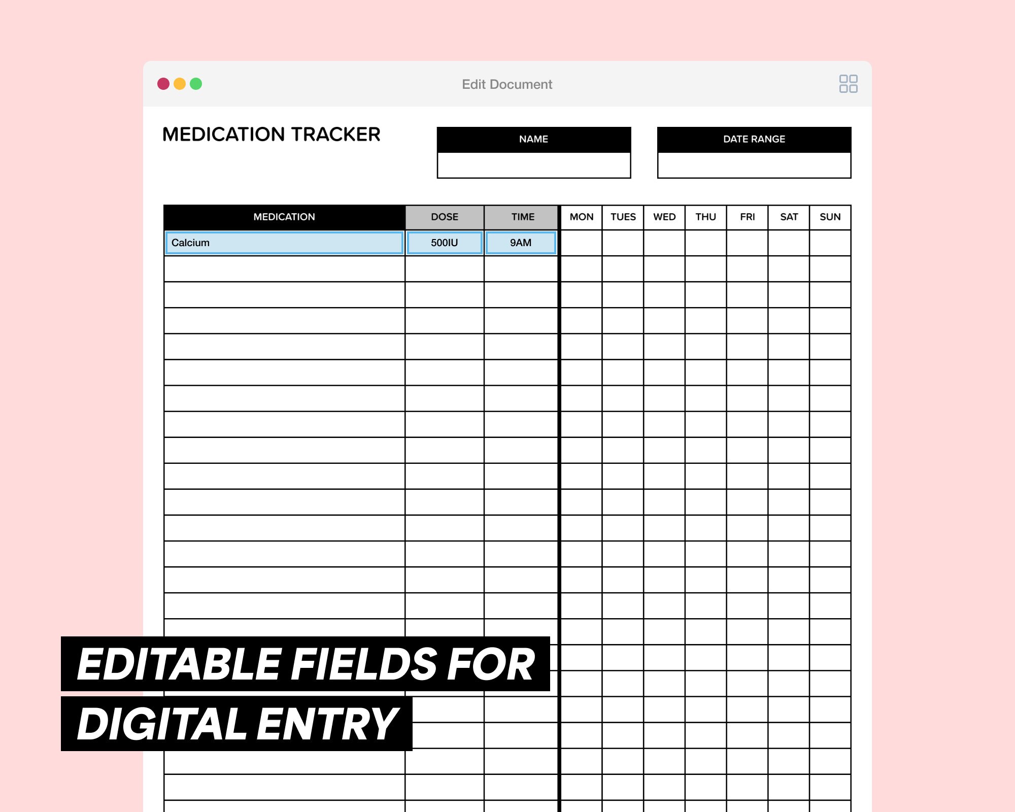 Printable Medication Tracker Medication Log Medication List - Etsy