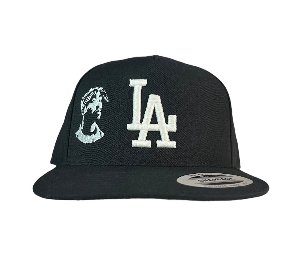 LA Los Angeles - Tupac - Flat Bill Snapback Baseball Cap - Wool Blend ...