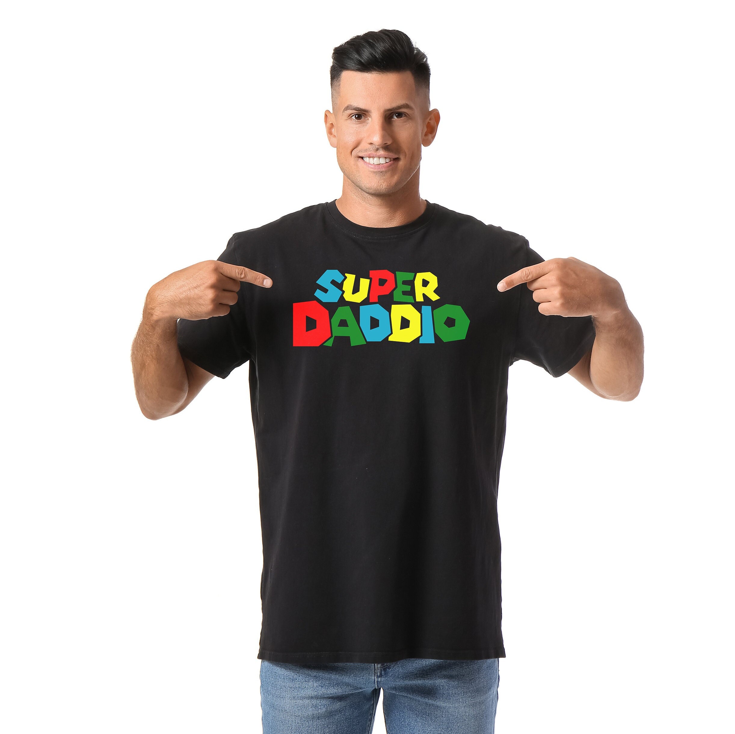 Super Daddio T-shirt for Gamer Dads and Super Mario Fans - Etsy