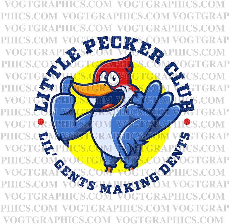 Little Pecker Club, Bird SVG, Bird PNG, Woodpecker Cartoon, Lil Gents Making Dents, Professional ...