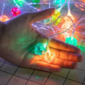Handmade LED Dice Light Strands | Fairy Lights, DND LED String Light ...