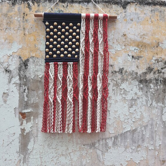 Fiber Arts Macrame American flag macrame etna.com.pe