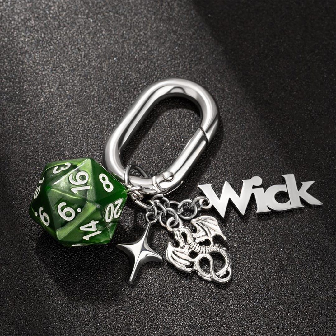 Personalized D20 Keychain, Stainless Steel Key Chain, Backpack Pendant ...