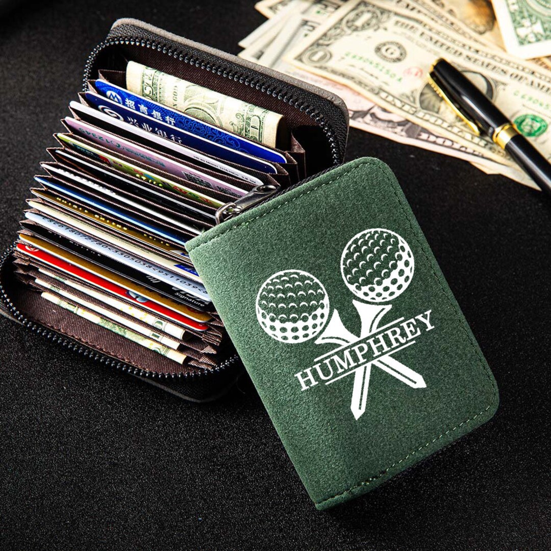 Custom Name Men's Golf Wallet, RFID Blocking Wallet With Multi-card ...