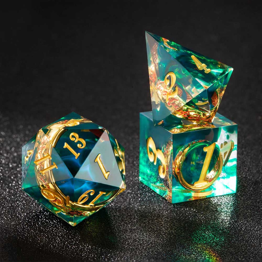One Ring Polyhedral DND Resin Dice | Set of Dice for Role Playing Games ...
