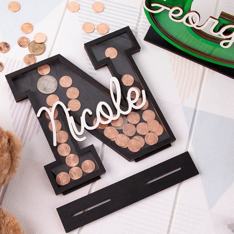 Personalized Colorful Initial Letter Money Banks With Name, DIY Savings ...