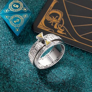 D20 Fidget Ring, Birthstone Ring, D20 Spinner Ring, Anxiety Ring ...