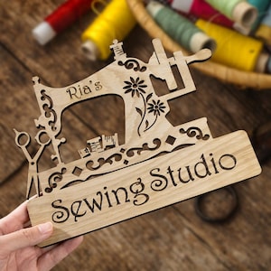 Personalized Wooden Sewing Room Studio Sign Home Decor - Etsy