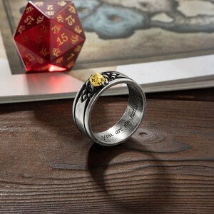 Custom Inner Ring Lettering D20 Couple Ring Tungsten Rings for Men ...