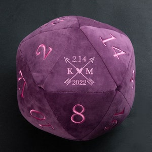 Custom D20 Dice Velvet Throw Pillow Rpg Game Room Gamer Gifts Dice ...