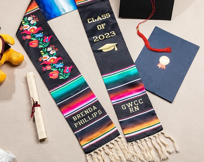 Custom Mexican Graduation Stole Sash Class of 2024 High School College ...