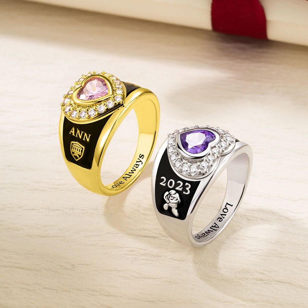 Custom Women's Class Ring for High School, College & University ...