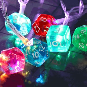 Handmade LED Dice Light Strands | Fairy Lights, DND LED String Light ...