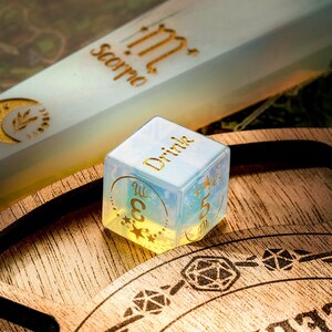 Custom Zodiac Sign Opal Dice, Personalized DND Patter Dice, Customize ...
