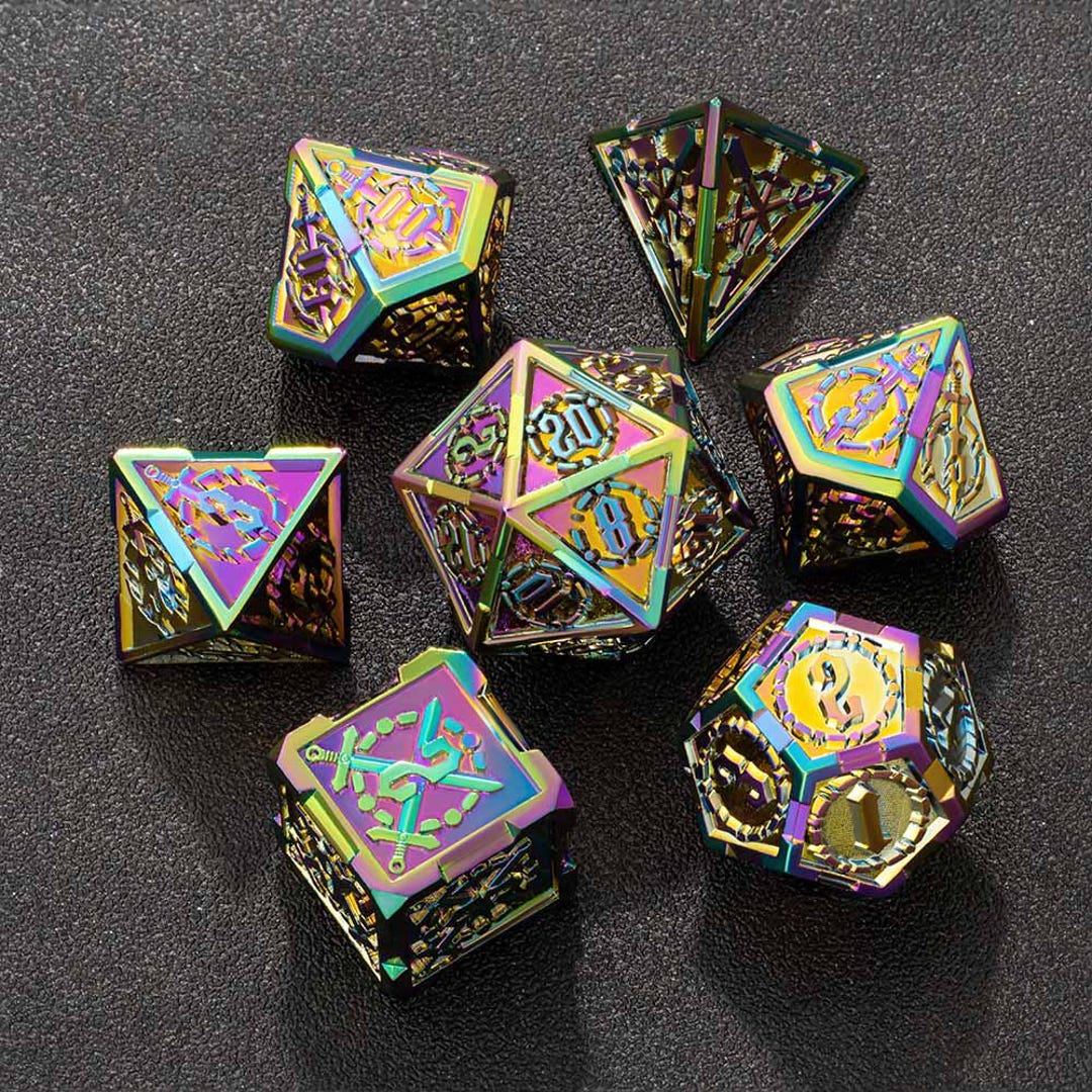Metal DND Sword Weighted Dice Set, DND Dice Set, Metal Dice Set, Metal ...