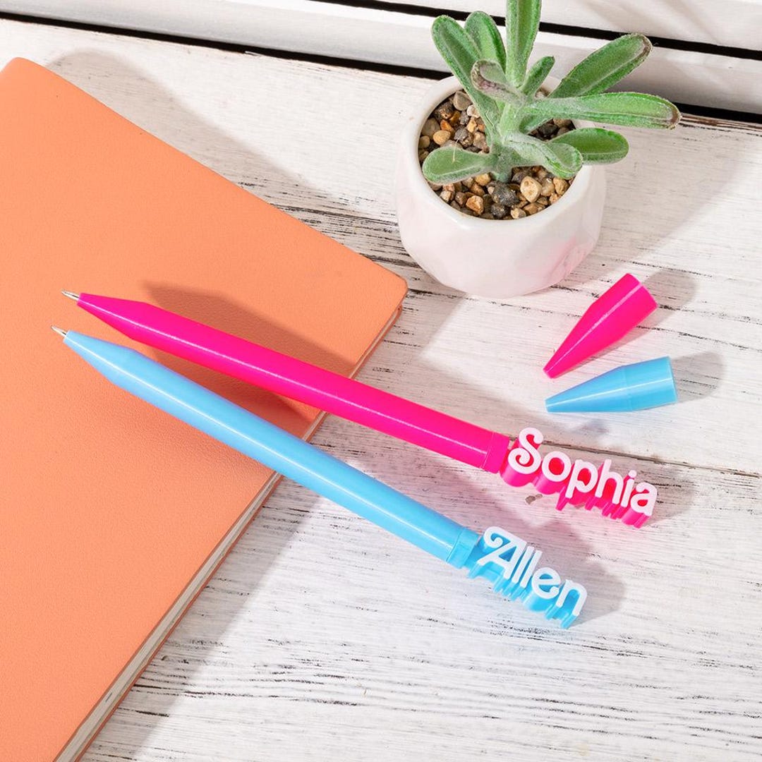 Personalized Multi-color 3D Printed Retro Dolly Font Name Pen 0.5mm Set ...