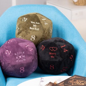 Personalized D20 Dice Velvet Throw Pillow Rpg Game Room Gamer Gifts ...