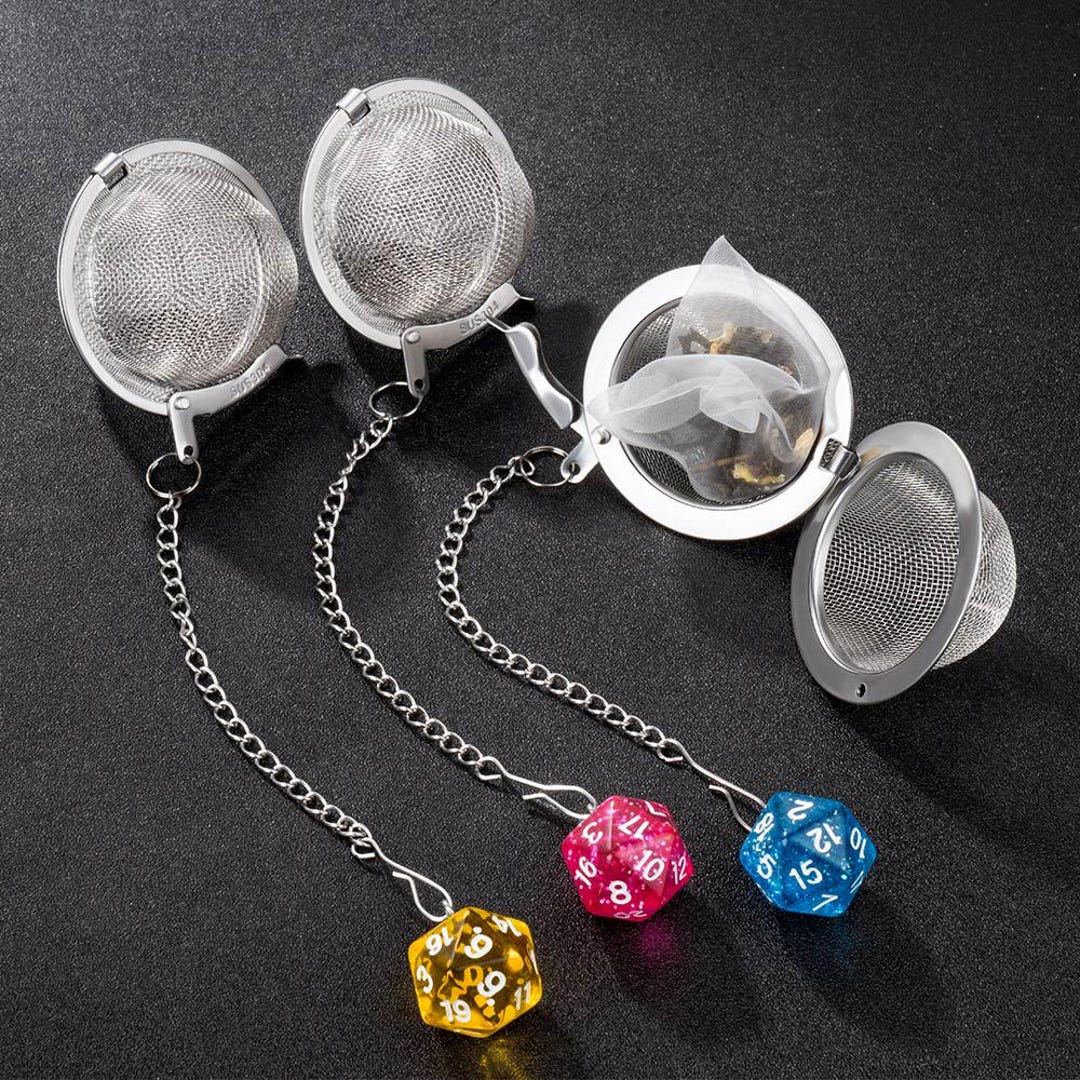 D20 Dice Fine Mesh Tea Ball Infuser, D20 Infuser Ball, Tea Infuser ...