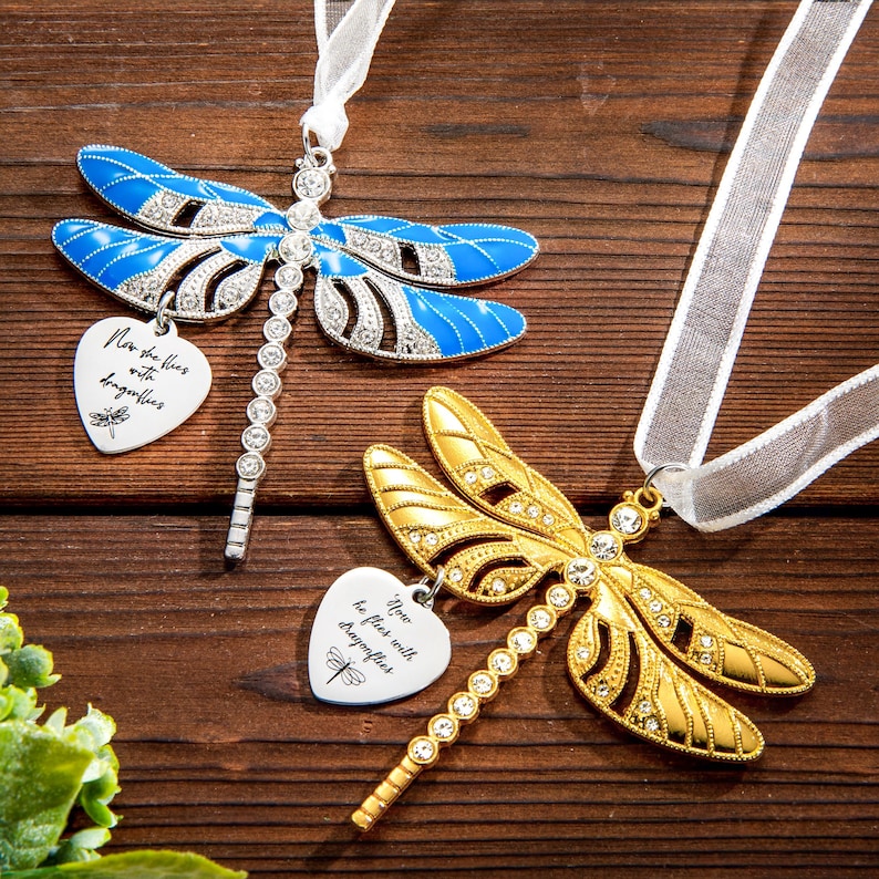 Dragonfly Memorial Ornament, Now He/she Flies With Dragonflies ...