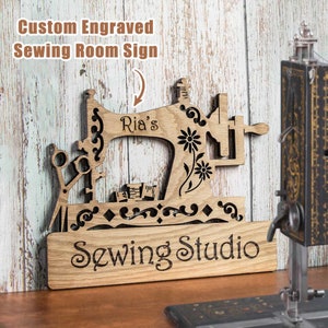 Personalized Wooden Sewing Room Studio Sign Home Decor - Etsy