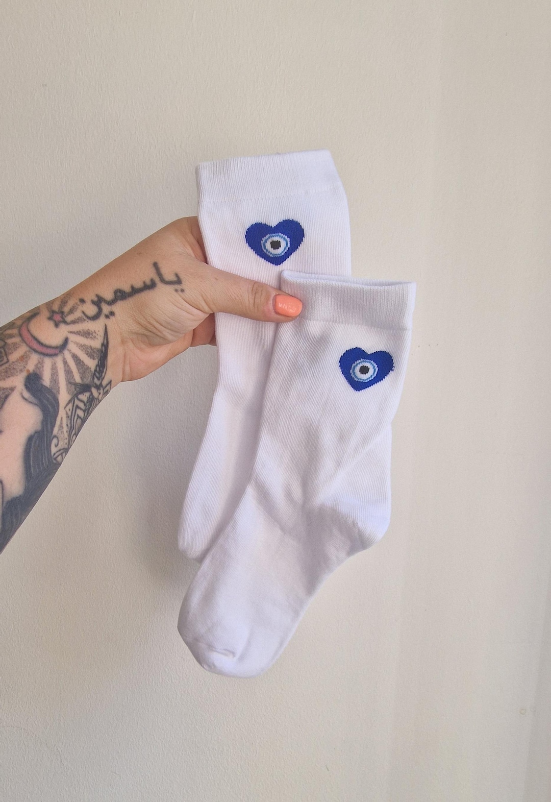 Evil Eye Socks, Evil Eye Heart, Lucky Evil Eye, Socks With Faces, Lucky ...