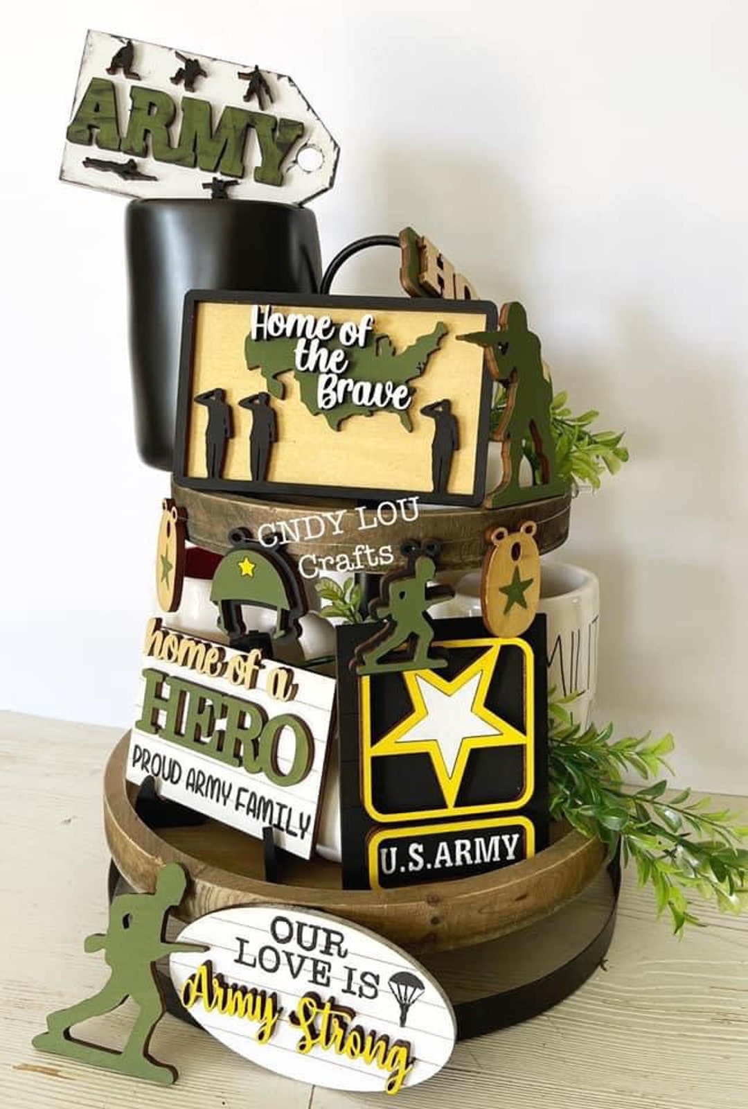 Army Tier Tray Decor, Army Family, Army, Military Decor, Military ...