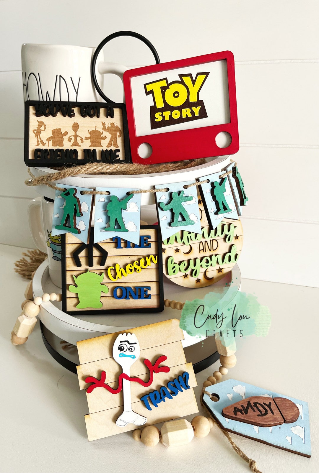 Toy Story Tiered Tray, Tiered Tray Decor, Home Decor, Toy Story Room ...