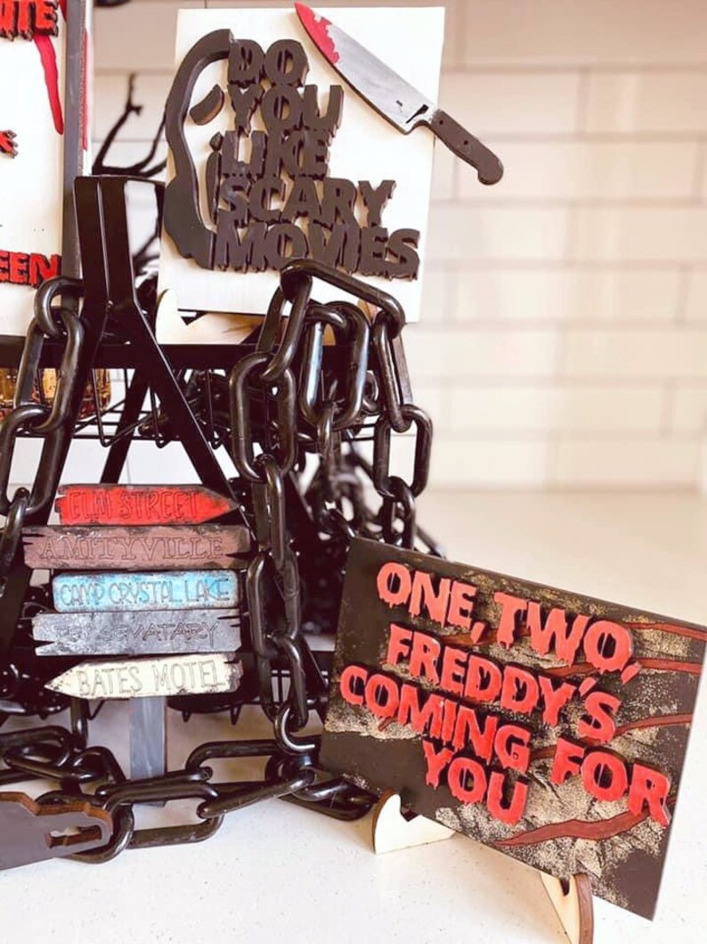 Horror Movie Tiered Tray Set Halloween Tiered Friday the - Etsy