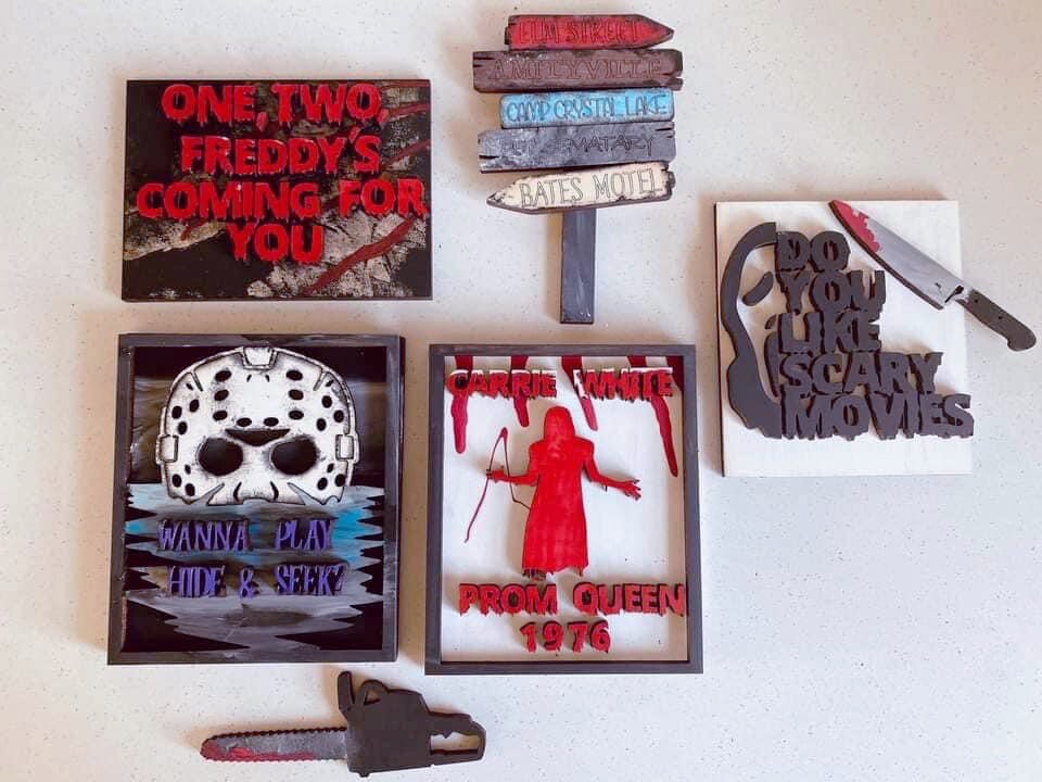 Horror Movie Tiered Tray Set Halloween Tiered Friday the - Etsy