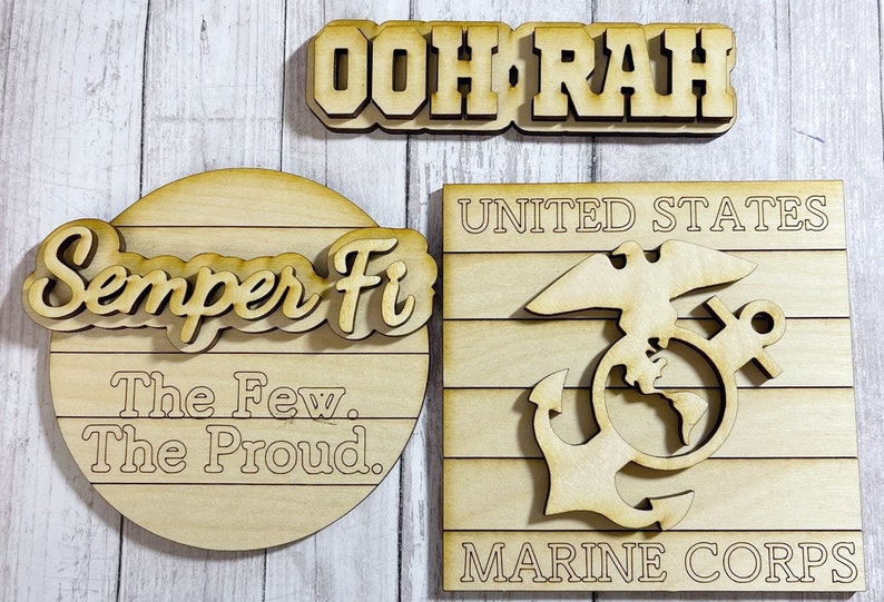 USMC Tier Tray Decor Marines USMC Decor Marines Decor Home - Etsy
