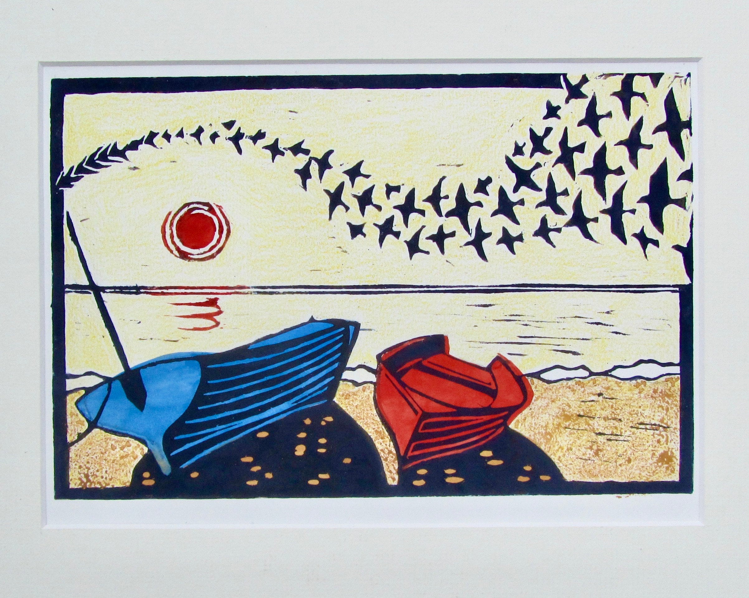 Murmuration of Starlings Linocut Original Limited Edition Print - Etsy