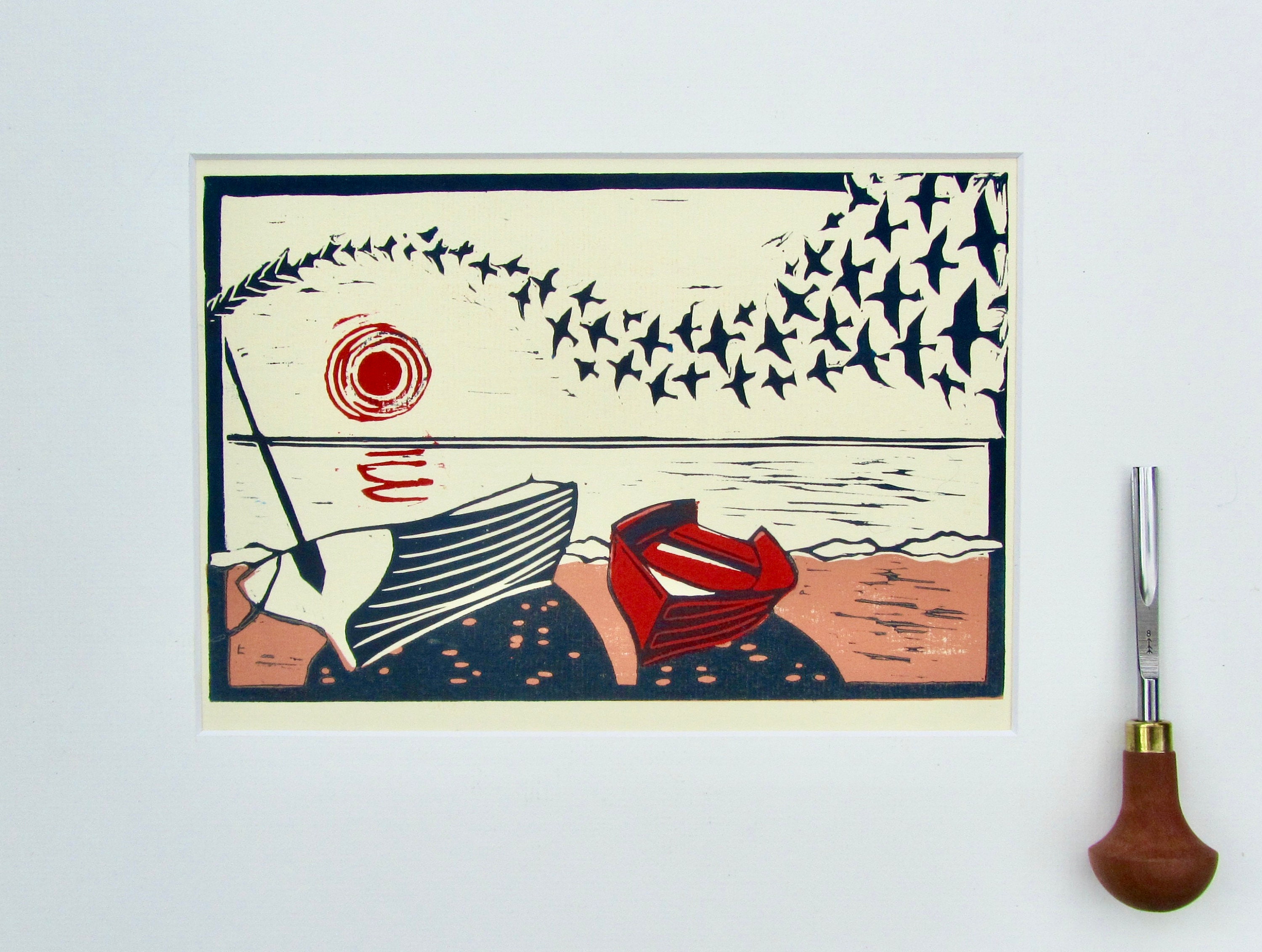 Murmuration of Starlings Linocut Original Limited Edition Print - Etsy