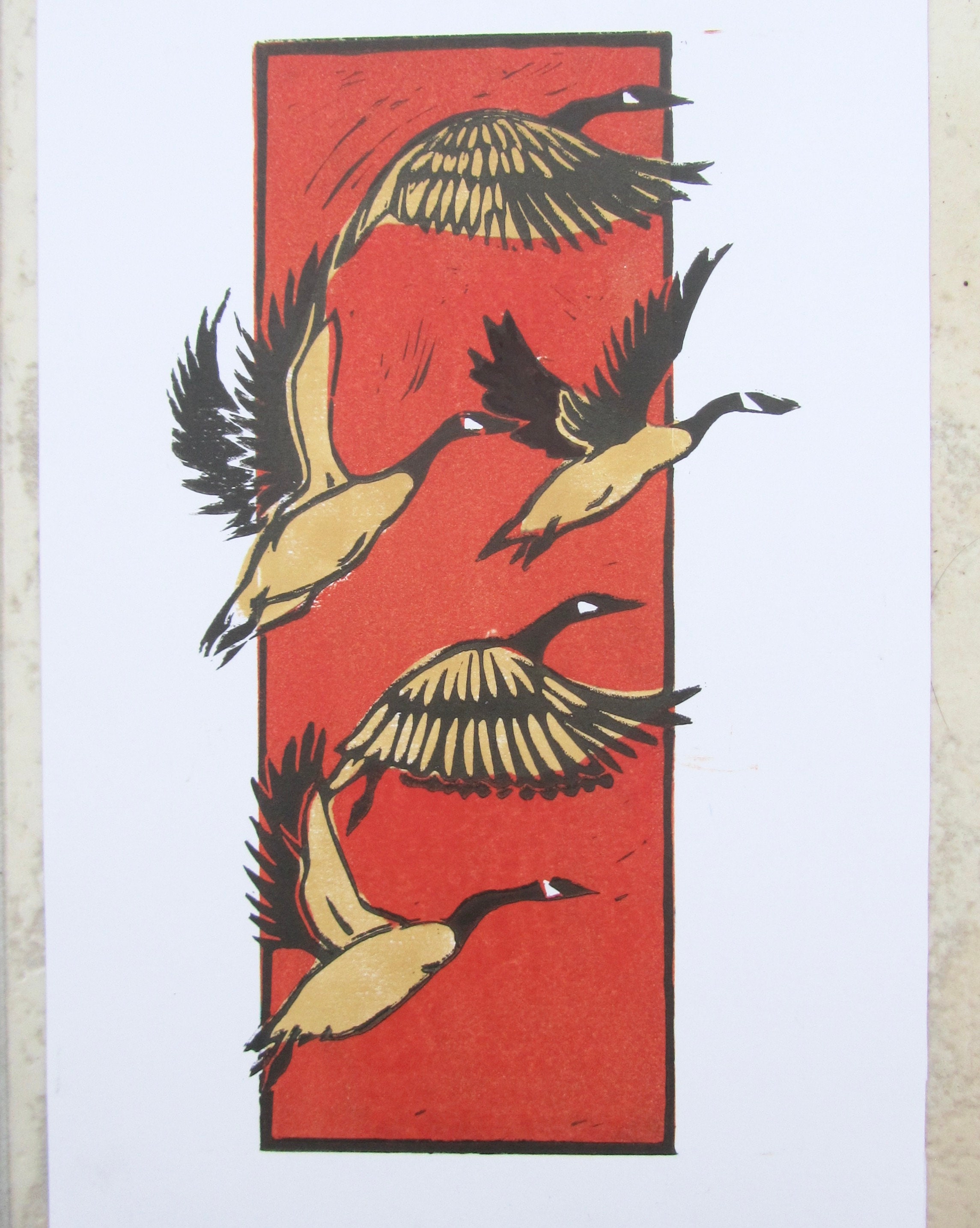 Flying Geese Linocut Original Limited Edition Print Picture - Etsy UK
