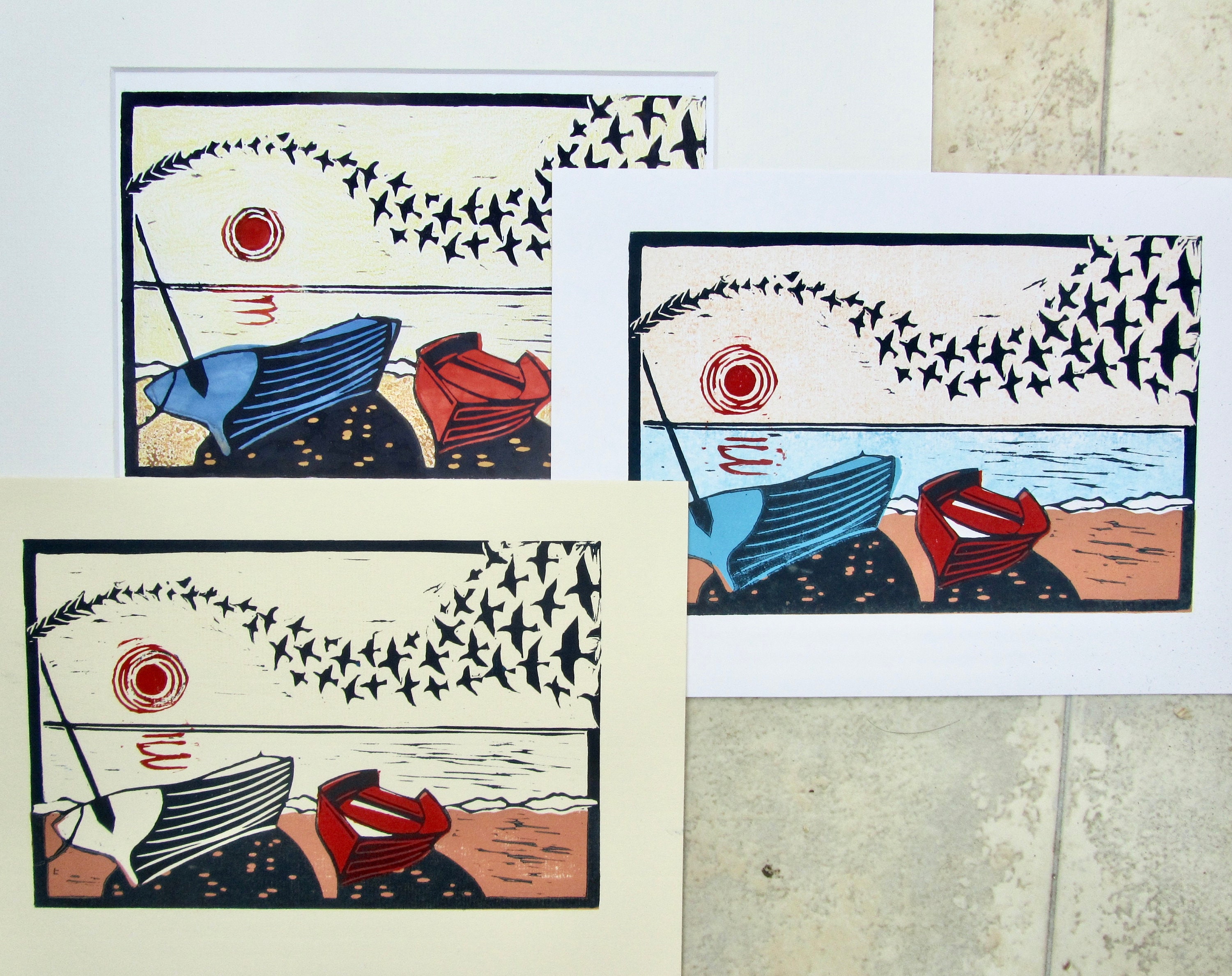 Murmuration of Starlings Linocut Original Limited Edition Print - Etsy