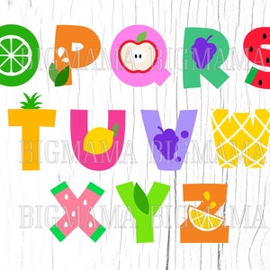 Fruit Alphabet Svg,numbers,letters,bundle,summer,birthday,png,lemon ...
