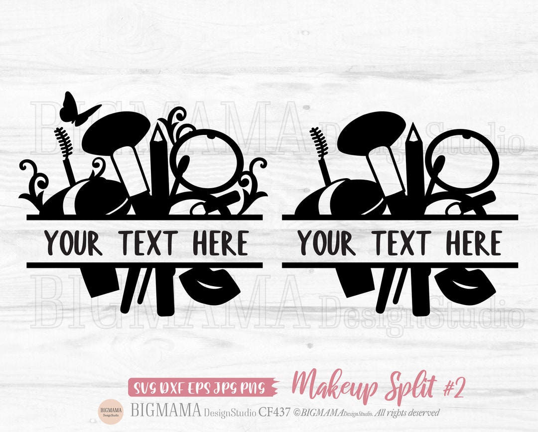 Makeup Split Svg,makeup Monogram,makeup Frame,beauty,cosmetics,dxf,name ...