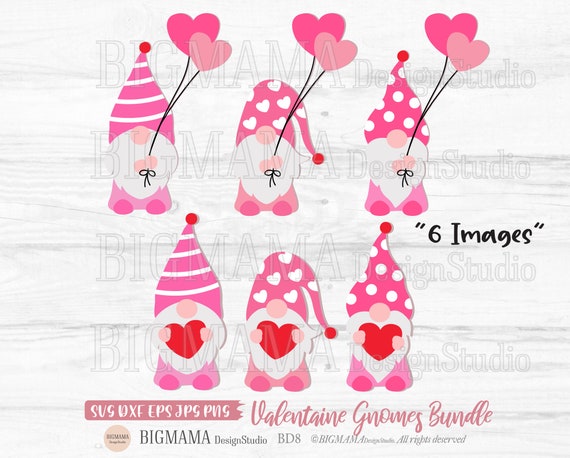 Valentine Gnomes Svg Bundlegnome With Heart - Etsy