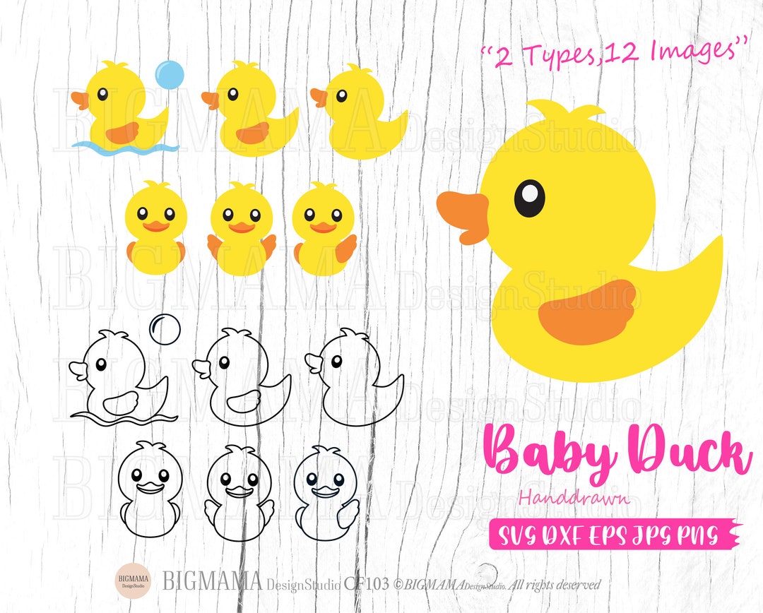 Duck Svg,baby Duck,dxf,handdrawn,duck Cut File,png,cut File,layered ...