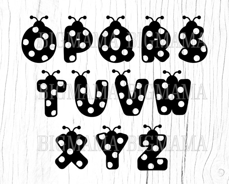 Ladybug Alphabet Svg,dxf,letters,font,numbers,birthday,cut File,bundle ...