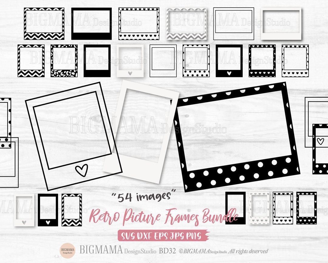 Retro Picture Frames SVG Bundle,instant Film Frame,instant Photos ...