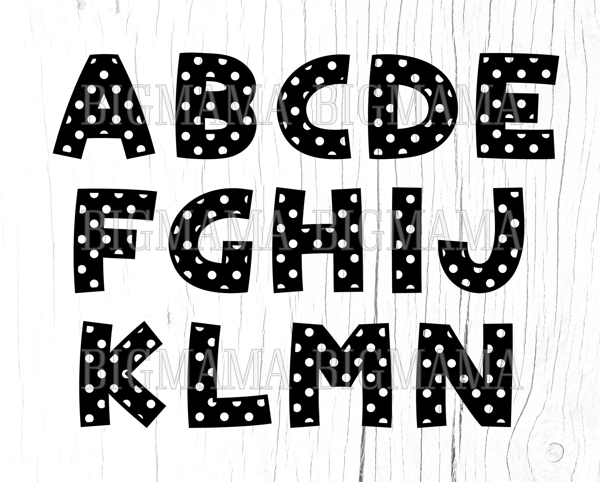 Polka Dot Alphabet - Etsy